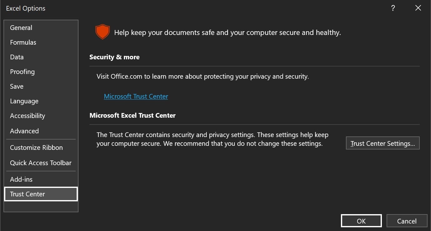 How to Reset Excel Settings - Y Sheet
